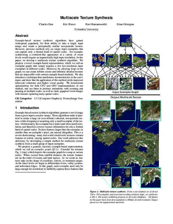 (PDF) Multiscale texture synthesis