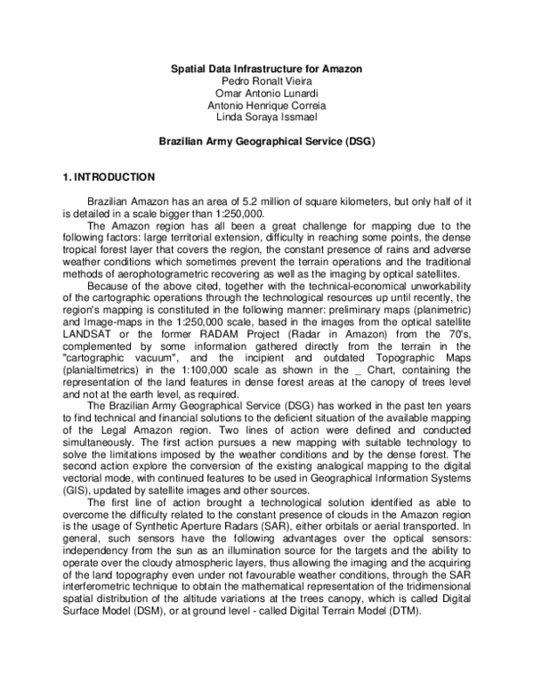 (PDF) Spatial Data Infrastructure for Amazon