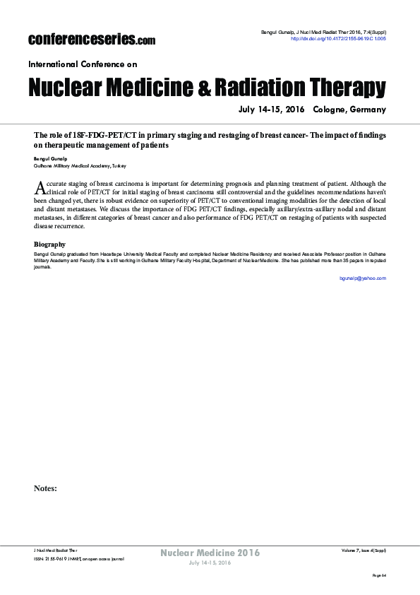 (PDF) The role of 18F-FDG-PET/CT in primary staging and restaging of breast cancer- The impact ...