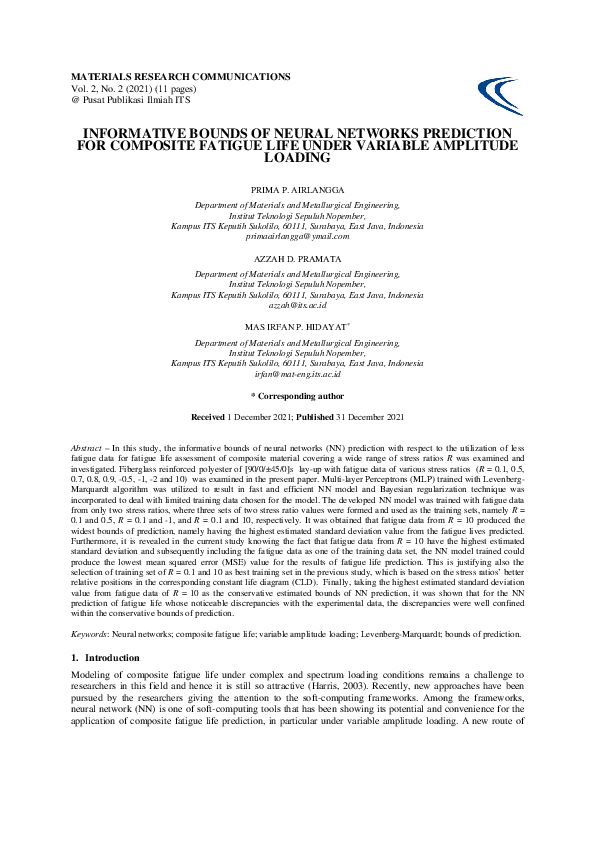 Pdf Informative Bounds Of Neural Networks Prediction For Composite Fatigue Life Under Variable