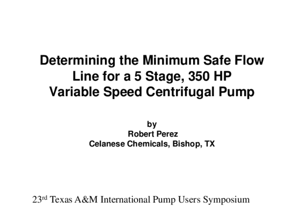 (PDF) Determining The Minimum Safe Flow Line For A 5 Stage, 350 Hp ...
