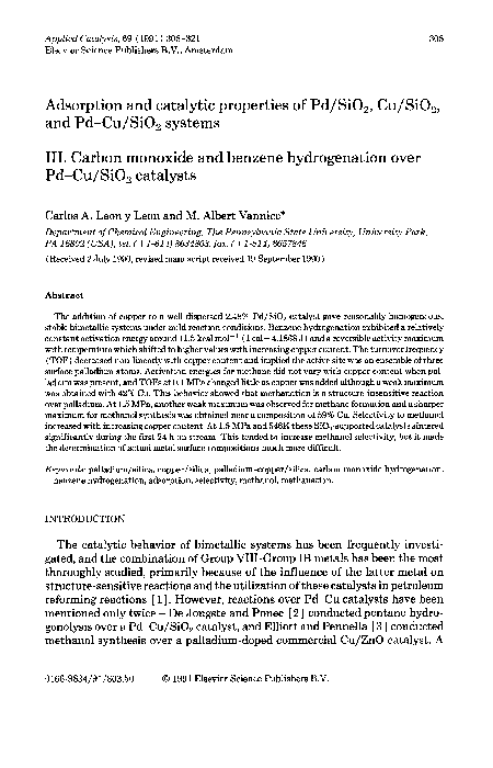 (PDF) Adsorption and catalytic properties of Pd/SiO2, Cu/SiO2, and Pd-Cu/SiO2 systems | Carlos ...