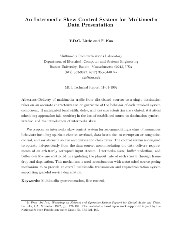 (PDF) An intermedia skew control system for multimedia data presentation
