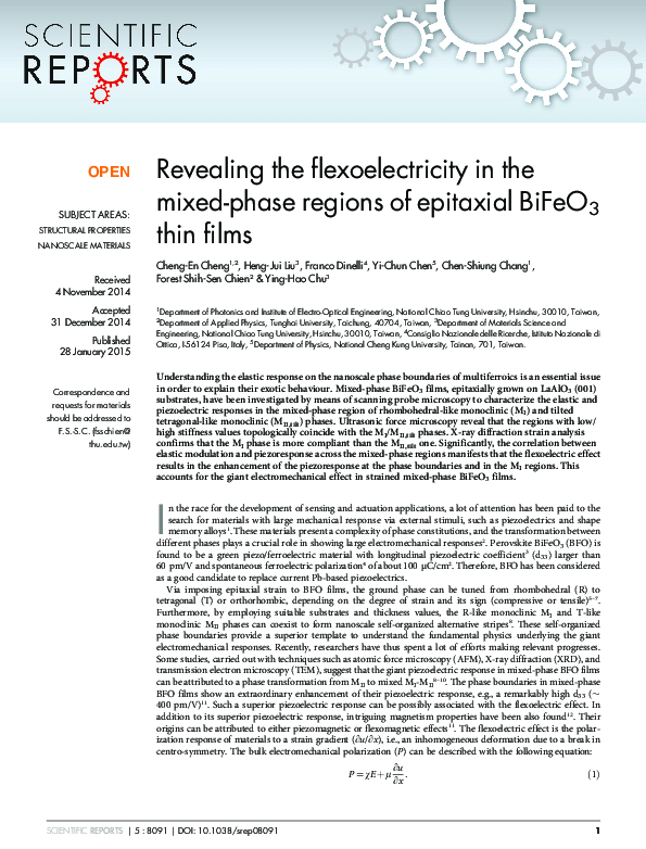 (PDF) Revealing the flexoelectricity in the mixed-phase regions of ...
