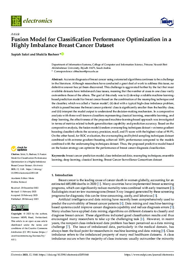 (PDF) Fusion Model for Classification Performance Optimization in a Highly Imbalance Breast ...