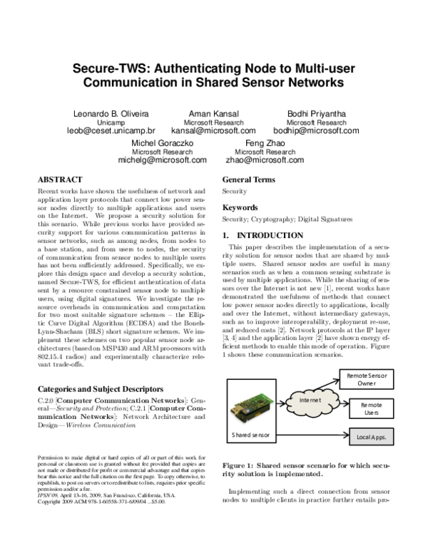 Pdf Secure Tws Authenticating Node To Multi User Communication In