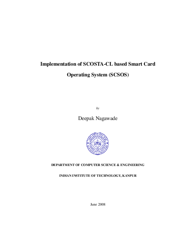 (PDF) Implementation of Scosta-CL Based Smart Card Operating System (Scsos)