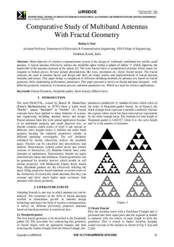 (PDF) Comparative Study of Multiband Antennas With Fractal Geometry