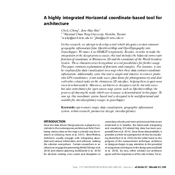 (PDF) A highly integrated Horizontal coordinate-based tool for architecture