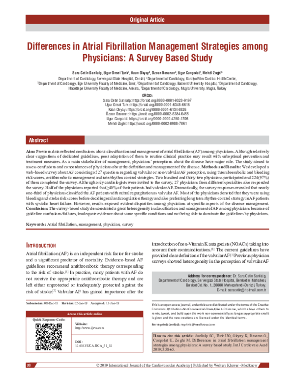 (PDF) Differences in atrial fibrillation management strategies among ...