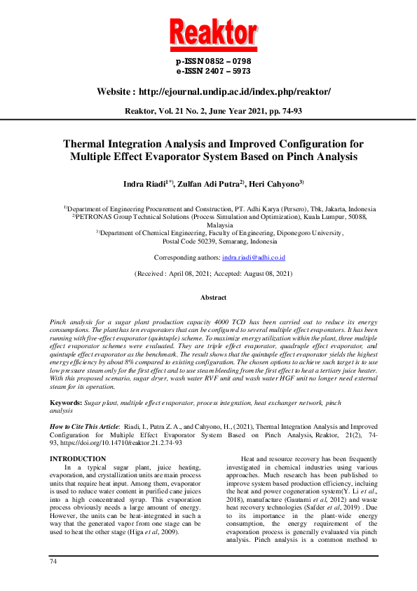 (PDF) Thermal integration analysis and improved configuration for ...