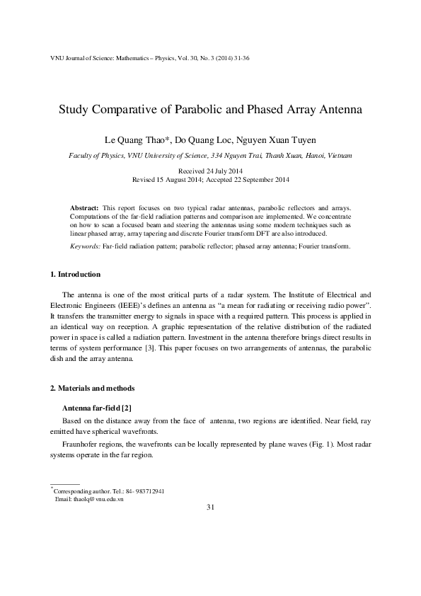 (PDF) Study Comparative of Parabolic and Phased Array Antenna