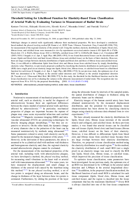 (PDF) Threshold Setting for Likelihood Function for Elasticity-Based Tissue Classification of ...