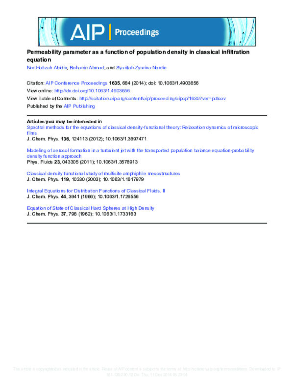 (PDF) Permeability parameter as a function of population density in ...