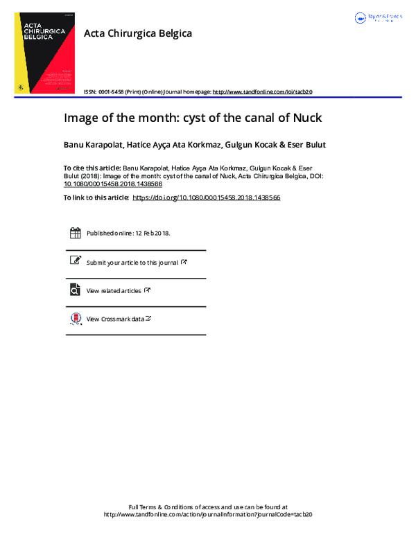 (PDF) Image of the month: cyst of the canal of Nuck | eser bulut ...