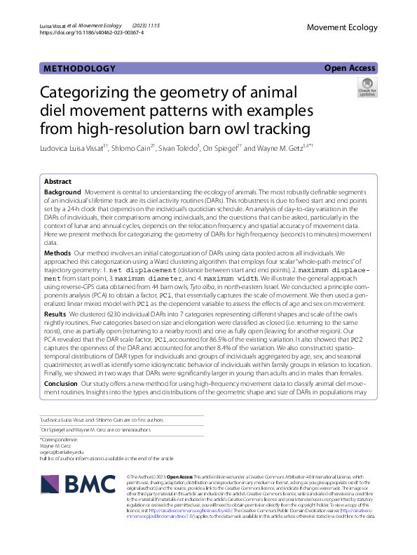 (PDF) Categorizing the geometry of animal diel movement patterns with ...