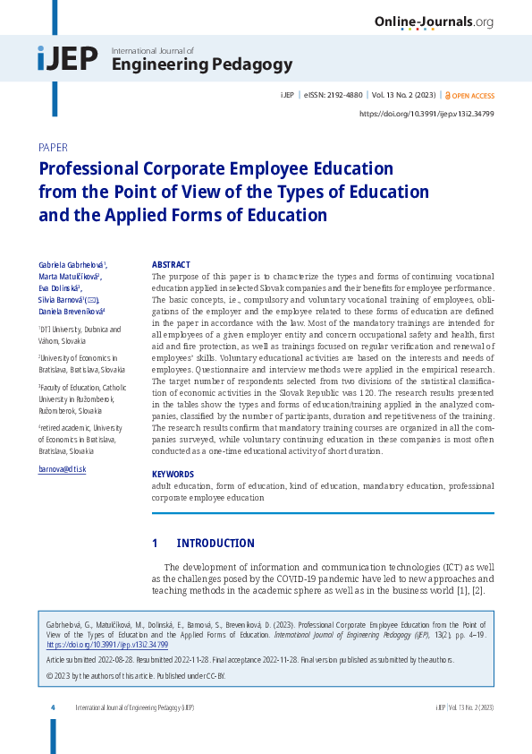 (PDF) Professional Corporate Employee Education from the Point of View ...