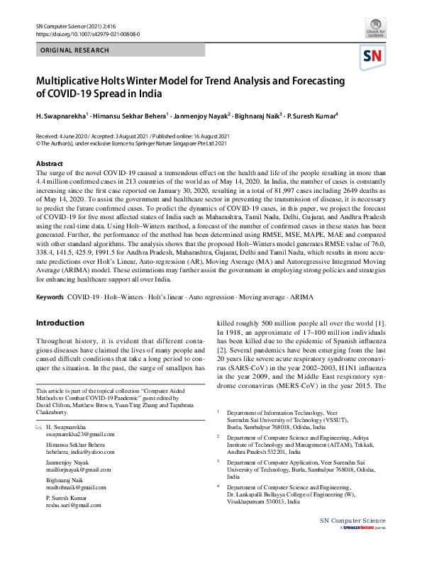 (PDF) Multiplicative Holts Winter Model for Trend Analysis and ...