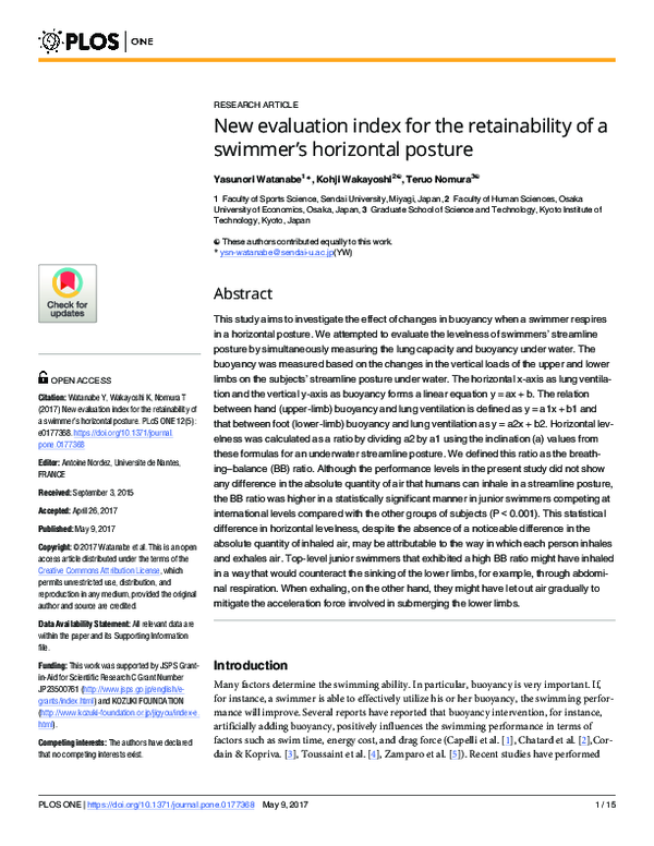 (PDF) New evaluation index for the retainability of a swimmer’s ...