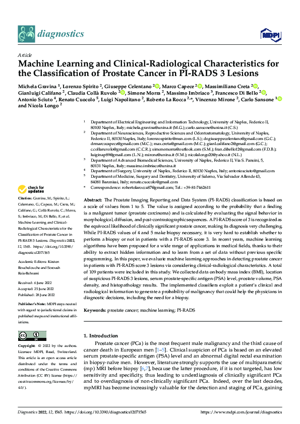 (PDF) Machine Learning and Clinical-Radiological Characteristics for ...