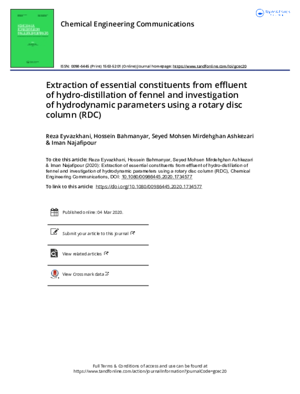 (PDF) Extraction of essential constituents from effluent of hydro ...