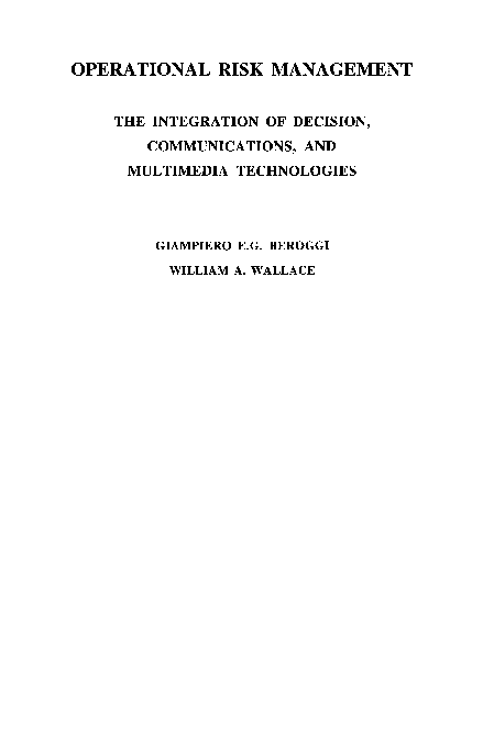 (PDF) Operational Risk Management