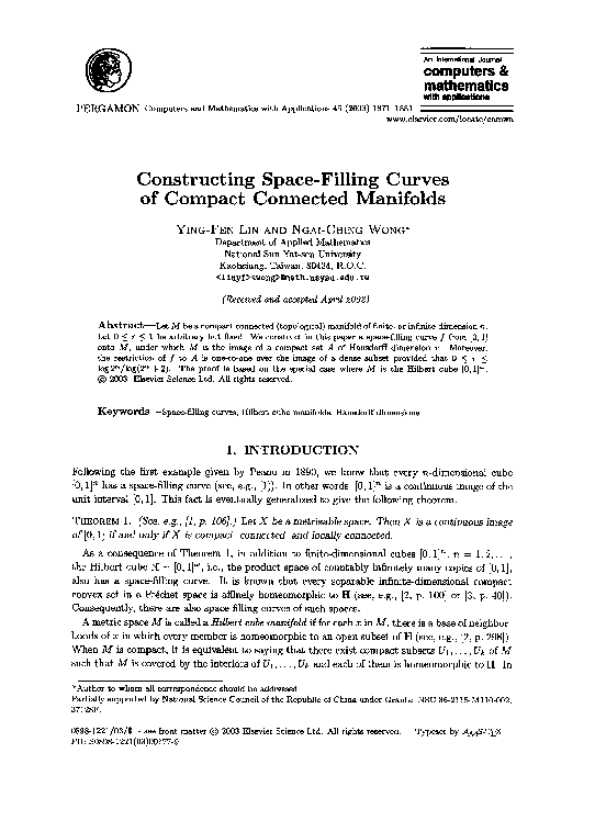 (PDF) Constructing space-filling curves of compact connected manifolds ...