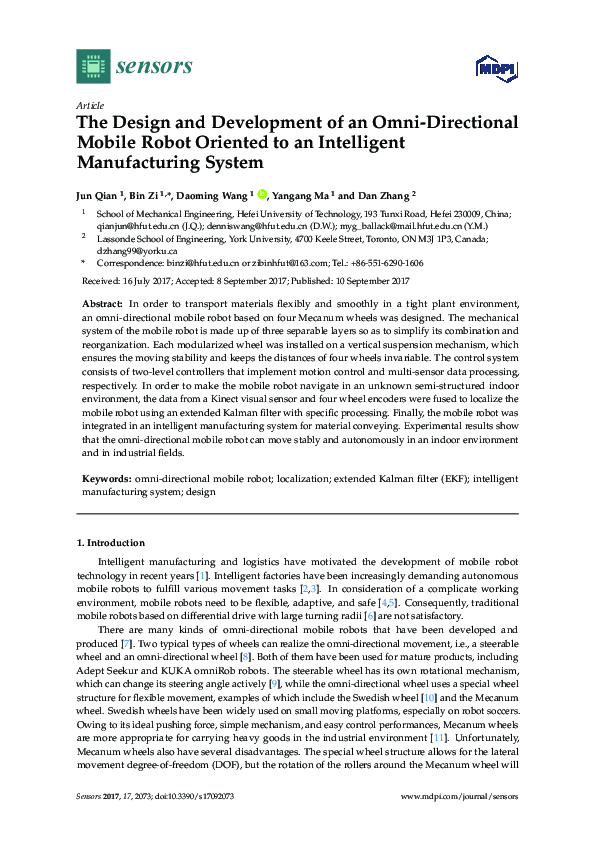Pdf Design And Development Of An Omnidirectional Mobile Robot