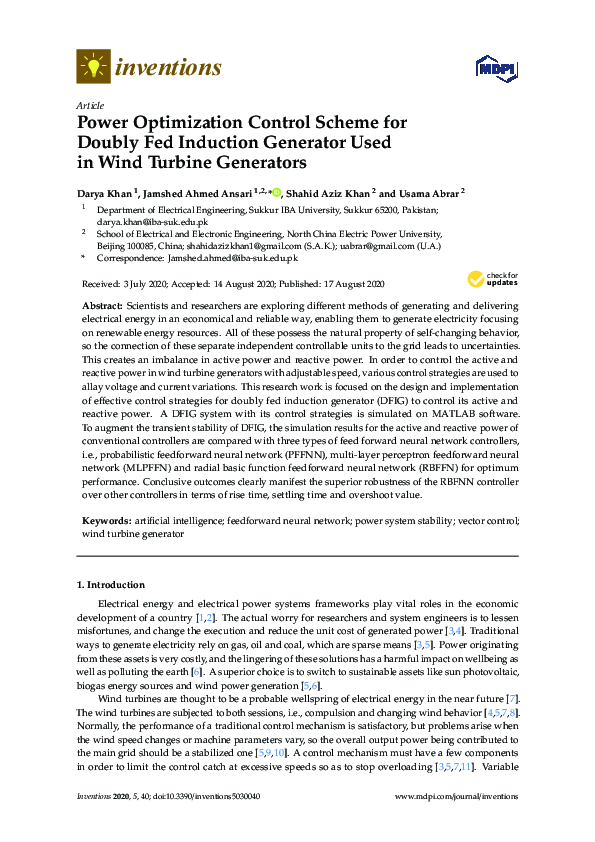 Pdf Power Optimization Control Scheme For Doubly Fed Induction Generator Used In Wind Turbine