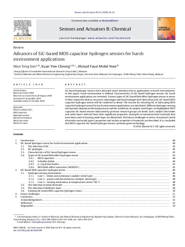 (PDF) Advances of SiC-based MOS capacitor hydrogen sensors for harsh ...