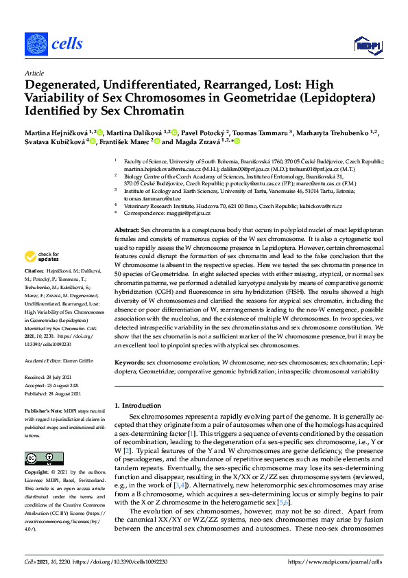 Pdf Degenerated Undifferentiated Rearranged Lost High Variability Of Sex Chromosomes In