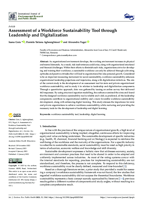 (PDF) Assessment of a Workforce Sustainability Tool through Leadership ...