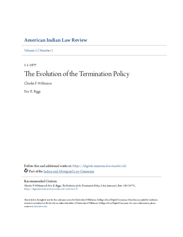 (PDF) The Evolution of the Termination Policy