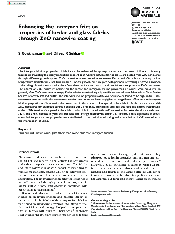 (PDF) Enhancing the interyarn friction properties of kevlar and glass ...