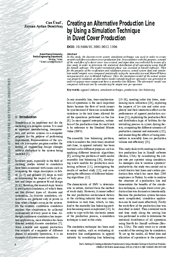 (PDF) Creating an Alternative Production Line by Using a Simulation ...