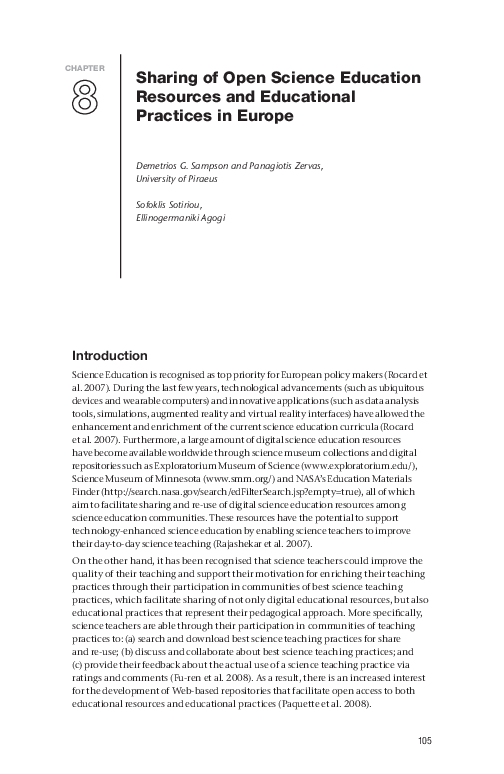 (PDF) Sharing of Open Science Education Resources and Educational ...