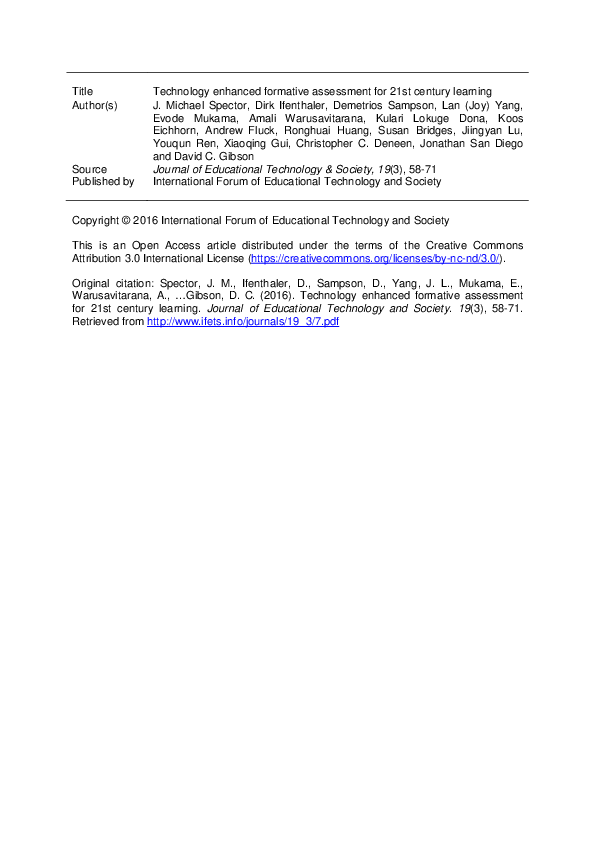 (PDF) Tech-Enhanced Assessment for 21st Century