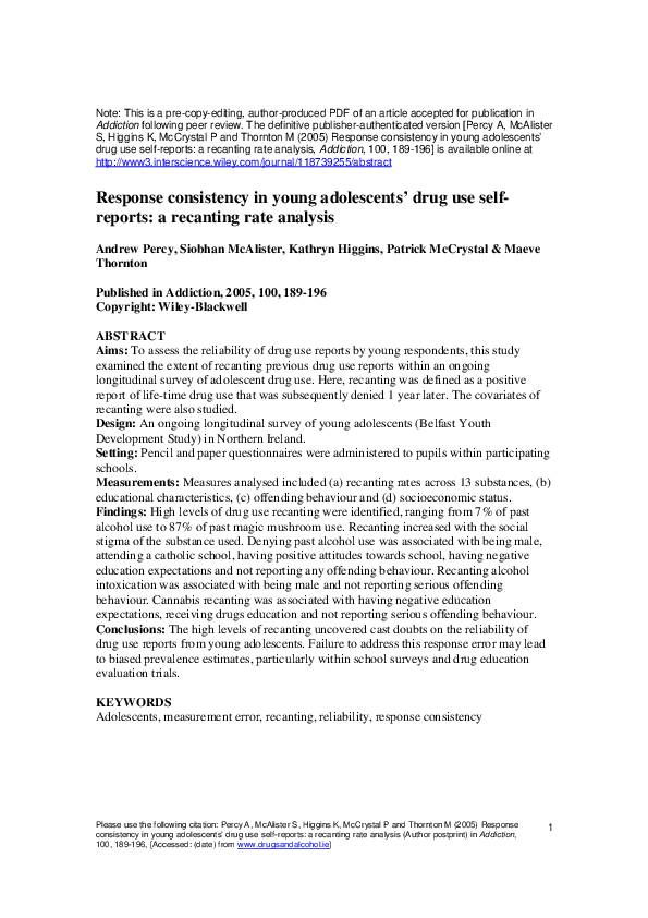 (PDF) Reports: A Recanting Rate Analysis