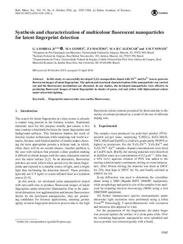 (PDF) Synthesis and characterization of multicolour fluorescent ...