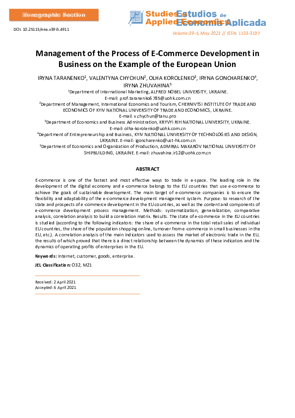 (PDF) Management of the Process of E-Commerce Development in Business ...