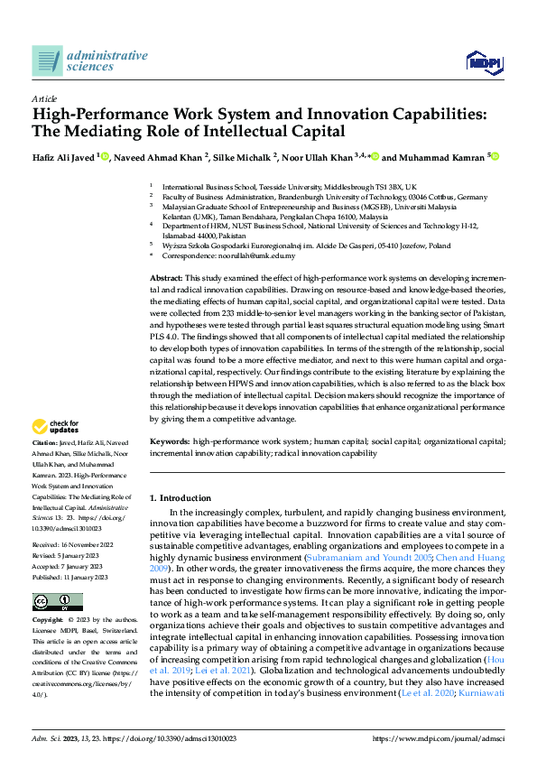 (PDF) High-Performance Work System and Innovation Capabilities: The ...