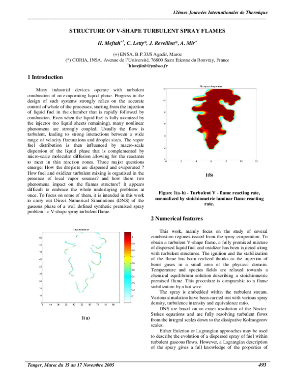 (PDF) Structure of V-Shape Turbulent Spray Flames | Meftah Hicham - Academia.edu