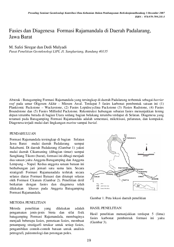 (PDF) Fasies dan Diagenesa Formasi Rajamandala di Daerah Padalarang ...