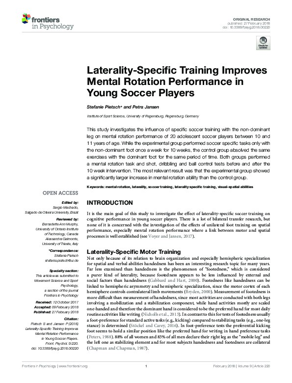 (PDF) Laterality-Specific Training Improves Mental Rotation Performance ...
