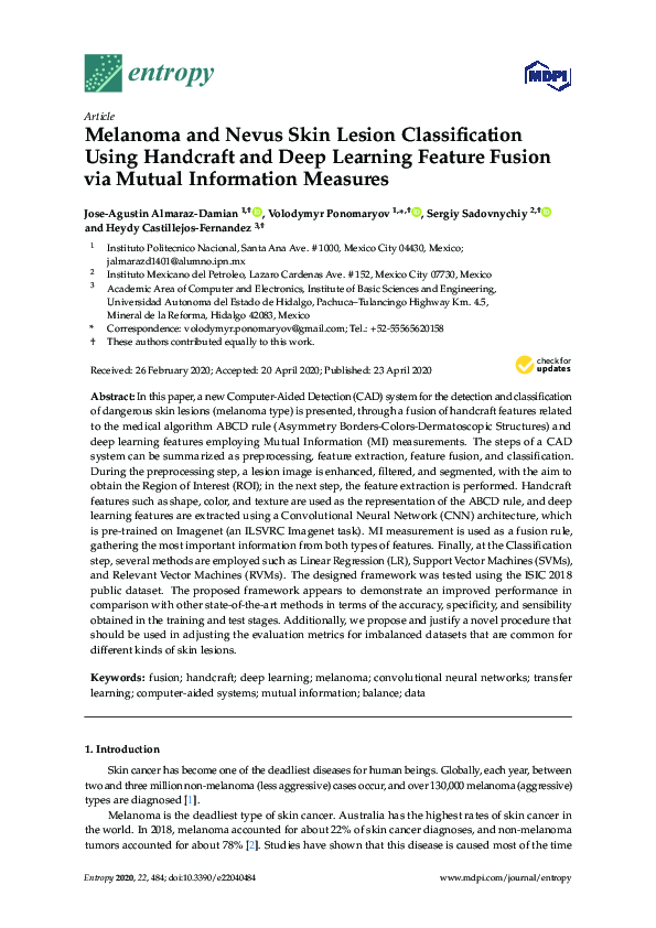 (PDF) Melanoma and Nevus Skin Lesion Classification Using Handcraft and Deep Learning Feature ...