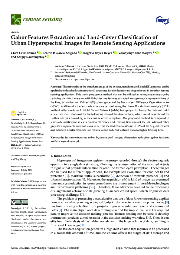(PDF) Gabor Features Extraction and Land-Cover Classification of Urban Hyperspectral Images for ...