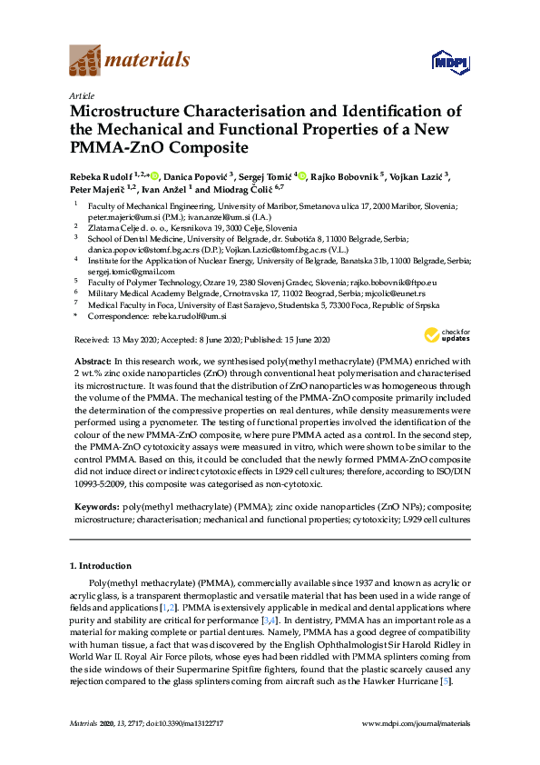 (PDF) Microstructure Characterisation and Identification of the Mechanical and Functional ...