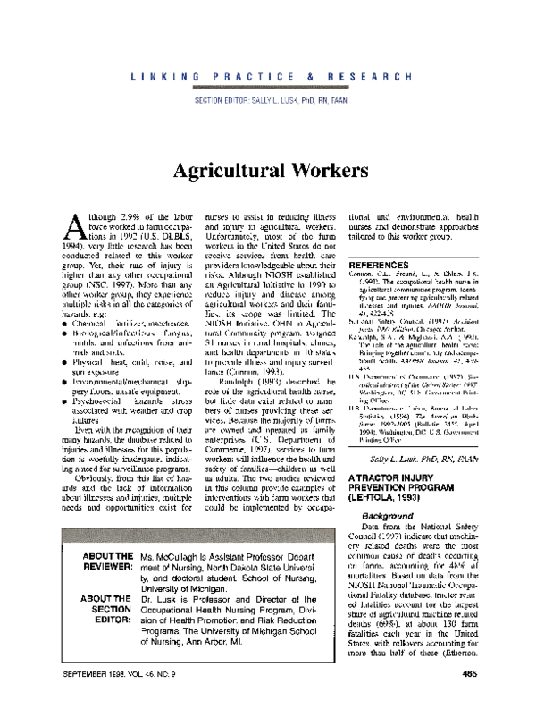 (PDF) Agricultural Workers