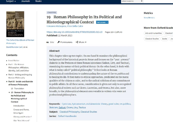 (PDF) Roman Philosophy in Its Political and Historiographical Context