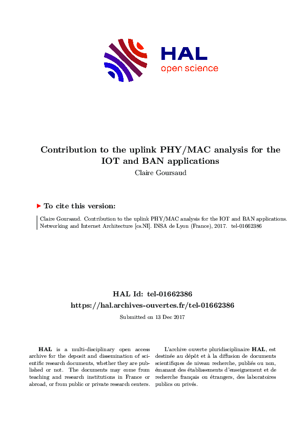 (PDF) Contribution to the uplink PHY/MAC analysis for the IOT and BAN ...
